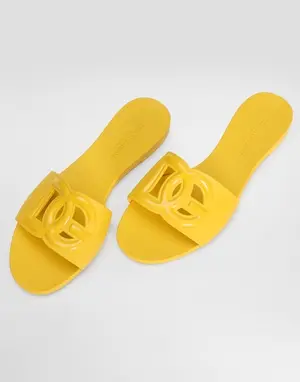 Dolce & Gabbana Dg Logo Rubber Slides - Yellow