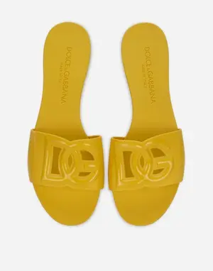 Dolce & Gabbana Dg Logo Rubber Slides - Yellow