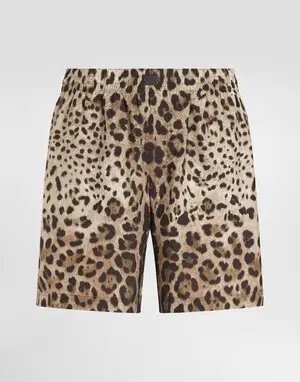 Dolce & Gabbana Mid-length Leopard- Swim Trunks