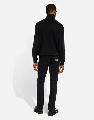 Dolce & Gabbana Cashmere And Silk Zip-up Sweatshirt With Dg Patch
