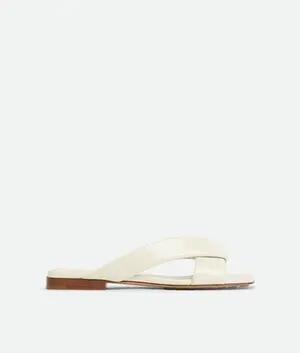 Bottega Veneta Riva Flat Mule - Sea Salt