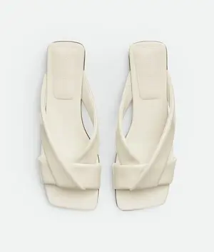 Bottega Veneta Riva Flat Mule - Sea Salt
