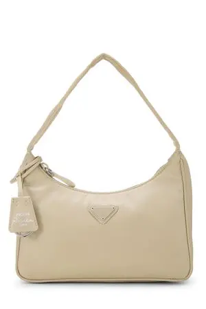 Prada Tessuto Re-Edition 2000 Hobo Mini Beige