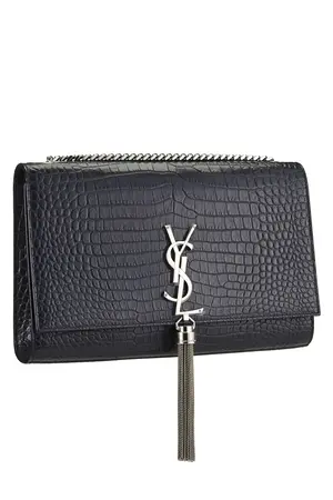 Saint Laurent Kate Tassel Embossed Bag - Navy