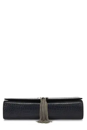 Saint Laurent Kate Tassel Embossed Bag - Navy