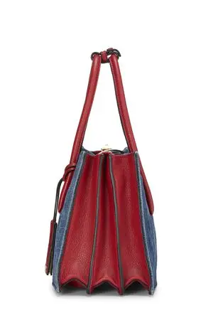 Miu Miu Denim Convertible Buckle Top Handle Bag