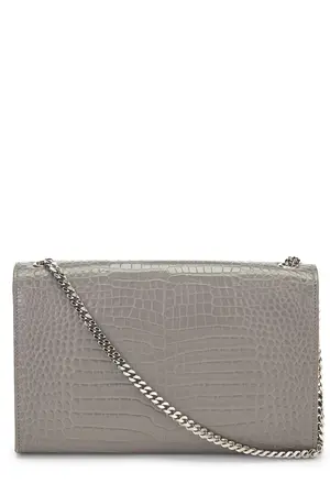 Saint Laurent Embossed Kate Tassel Bag - Grey