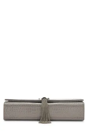 Saint Laurent Embossed Kate Tassel Bag - Grey
