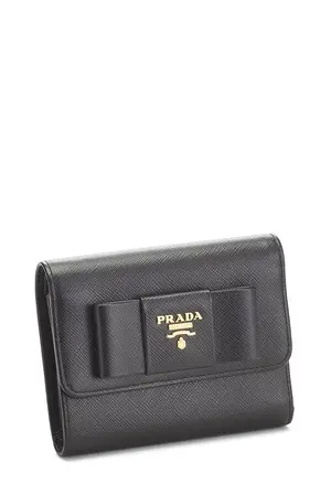 Prada Saffiano Bow Compact Wallet