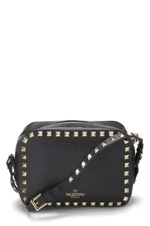 Valentino Garavani Leather Rockstud Camera Bag - Black