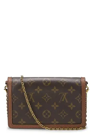LOUIS VUITTON Monogram Reversed Dauphine Chain Wallet - Brown