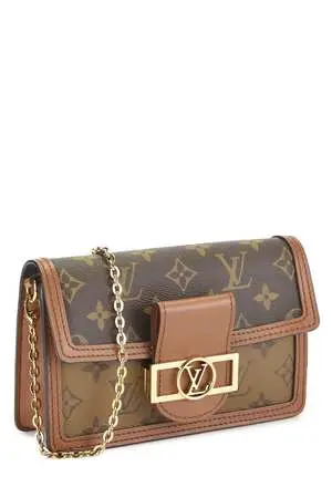 LOUIS VUITTON Monogram Reversed Dauphine Chain Wallet - Brown