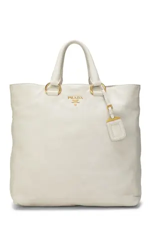 Prada Calfskin Convertible Tote - Grey
