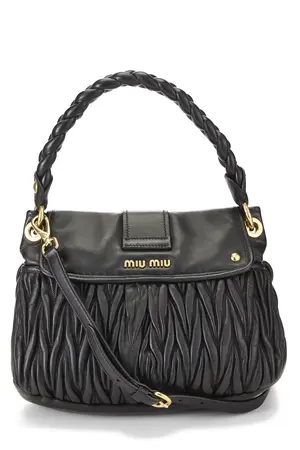Miu Miu Calfskin Hobo With Buckle And Strap