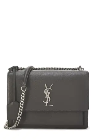 Saint Laurent Calfskin Leather Sunset Bag - Grey