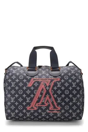 LOUIS VUITTON Monogram Upside Down Keepall Bandouliere 40 - Navy