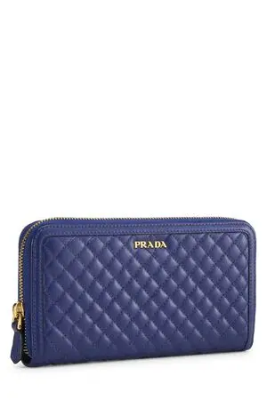Prada Calfskin Zip Around Wallet