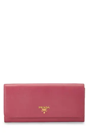 Prada Saffiano Wallet On Chain - Pink