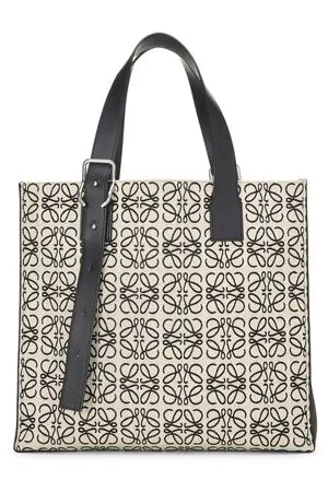 Loewe Jacquard Anagram Buckle Tote - Black