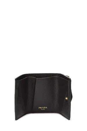 Prada Vitello Daino Compact Wallet