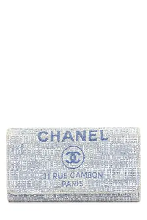 Chanel Tweed Deauville Wallet - Blue
