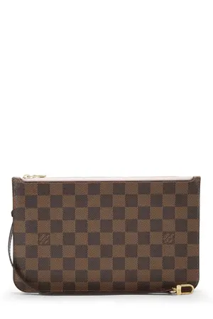 LOUIS VUITTON Damier Ebene Neverfull Pouch - Pink