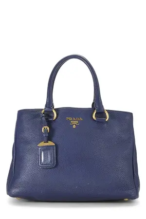 Prada Vitello Daino Convertible Tote - Blue