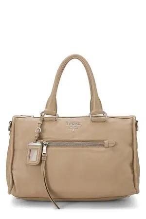 Prada Vitello Daino Convertible Zip Handbag