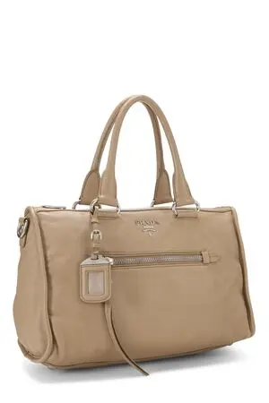 Prada Vitello Daino Convertible Zip Handbag