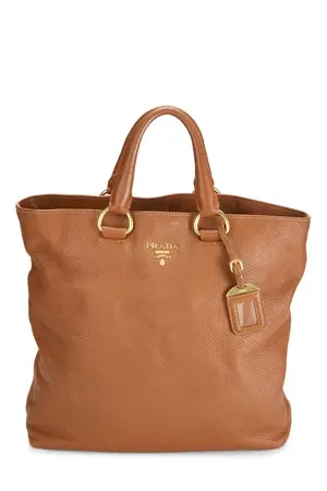 Prada Vitello Daino Shopping Tote - Orange
