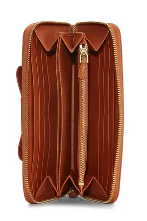 Prada Saffiano Bow Zip Around Wallet