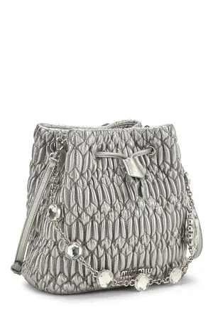Miu Miu Nappa Crystal Drawstring Bucket Bag