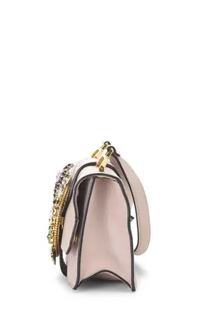 Miu Miu Leather Crystal Embellished Shoulder Bag - Pink
