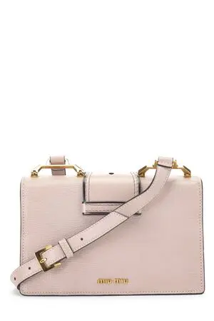 Miu Miu Leather Crystal Embellished Shoulder Bag - Pink