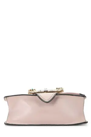 Miu Miu Leather Crystal Embellished Shoulder Bag - Pink