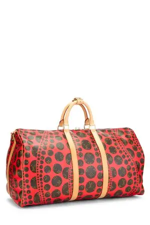 LOUIS VUITTON Yayoi Kusama X Infinity Dots Keepall Bandouliere 55 - Red