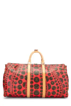 LOUIS VUITTON Yayoi Kusama X Infinity Dots Keepall Bandouliere 55 - Red