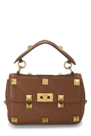 Valentino Garavani Leather Roman Stud Top Handle Bag