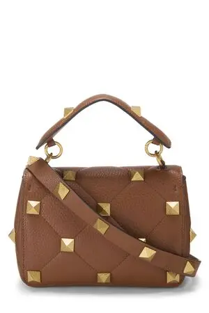 Valentino Garavani Leather Roman Stud Top Handle Bag