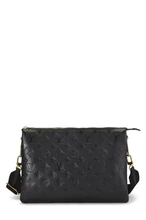 LOUIS VUITTON Monogram Leather Coussin - Black