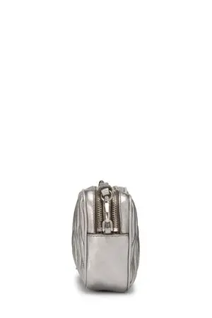 Miu Miu Nappa Double Zip Camera Crossbody Bag - Silver