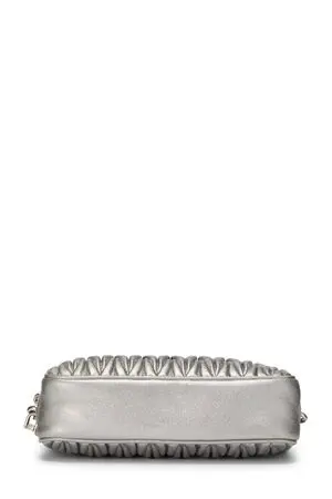 Miu Miu Nappa Double Zip Camera Crossbody Bag - Silver