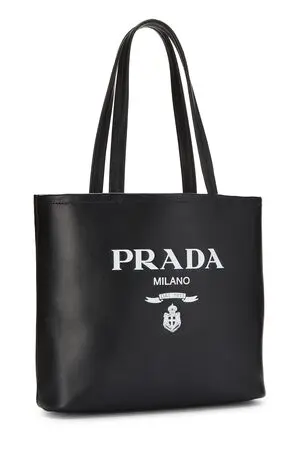Prada Calfskin Tote With Logo