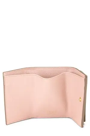 Prada Multicolor Saffiano Snap Compact Wallet