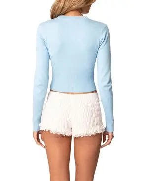 EDIKTED Alaina Button-front Cardigan - Light Blue