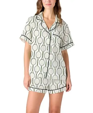 KATIE KIME Tennis Time Pajama Shorts Set - Green