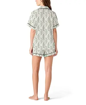 KATIE KIME Tennis Time Pajama Shorts Set - Green