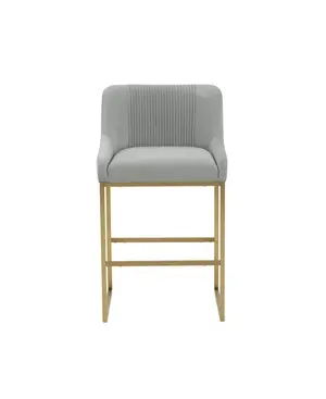 TOV FURNITURE Lisa Pleated Velvet Counter Stool