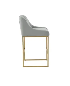 TOV FURNITURE Lisa Pleated Velvet Counter Stool