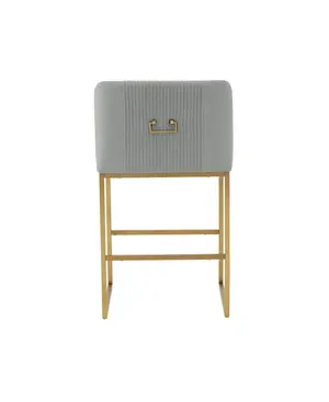 TOV FURNITURE Lisa Pleated Velvet Counter Stool